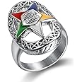 Amazon.com: Nattaphol Silver Order of The Eastern Star Rings for Women ...