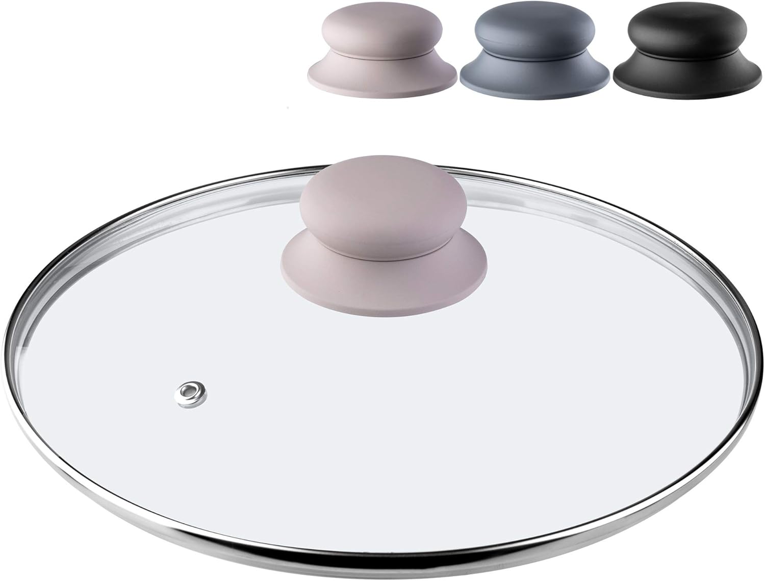 KADAX Glasdeckel mit Griff aus Silikon, hitzebeständiger Deckel für ...