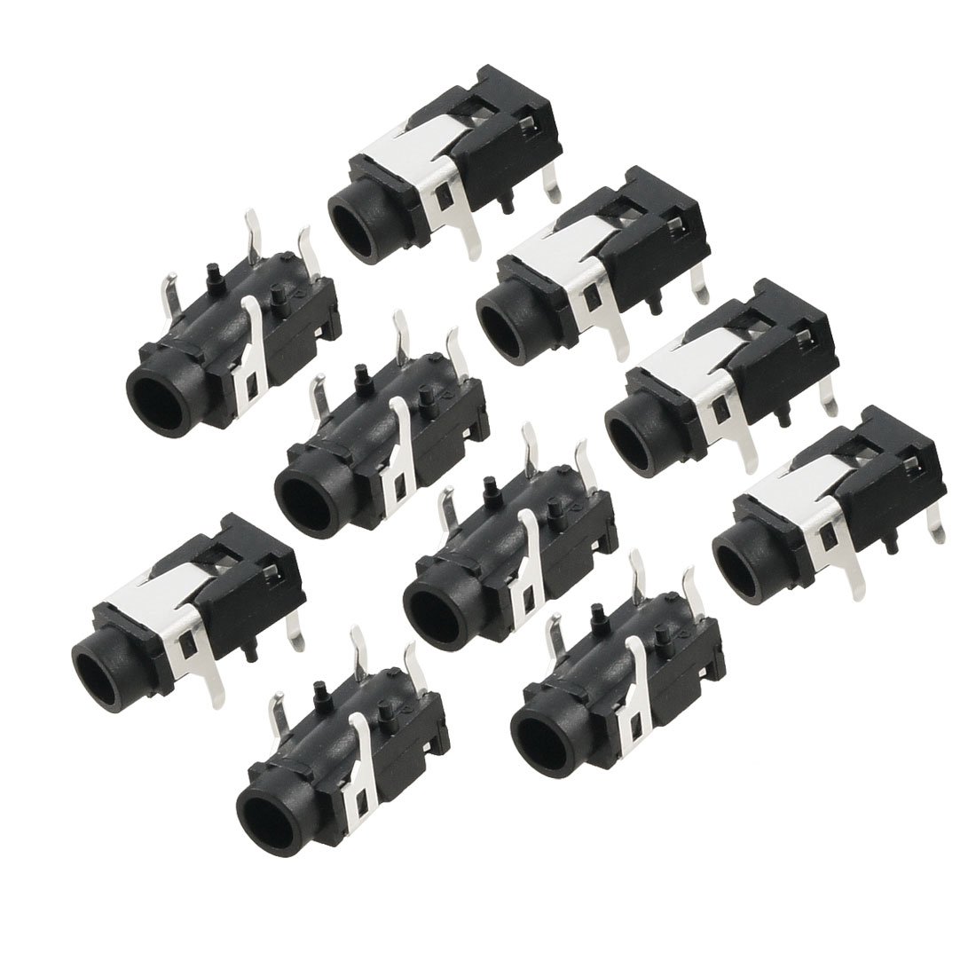 10 Pcs 4 Pin Panel PCB Female 3.5mm Stereo Jack Plug Socket Connector ...