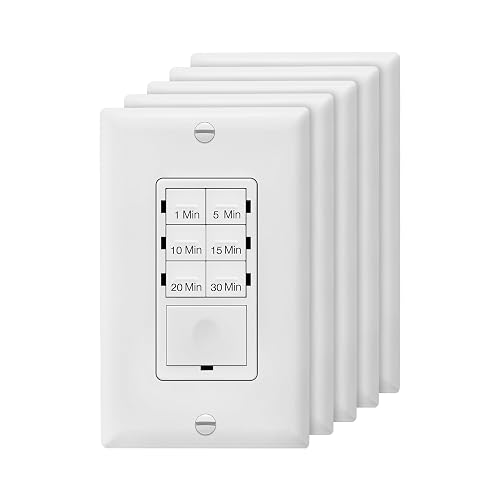 Enerlites Bathroom Timer Countdown Switch, HET06A-R | in-Wall ...