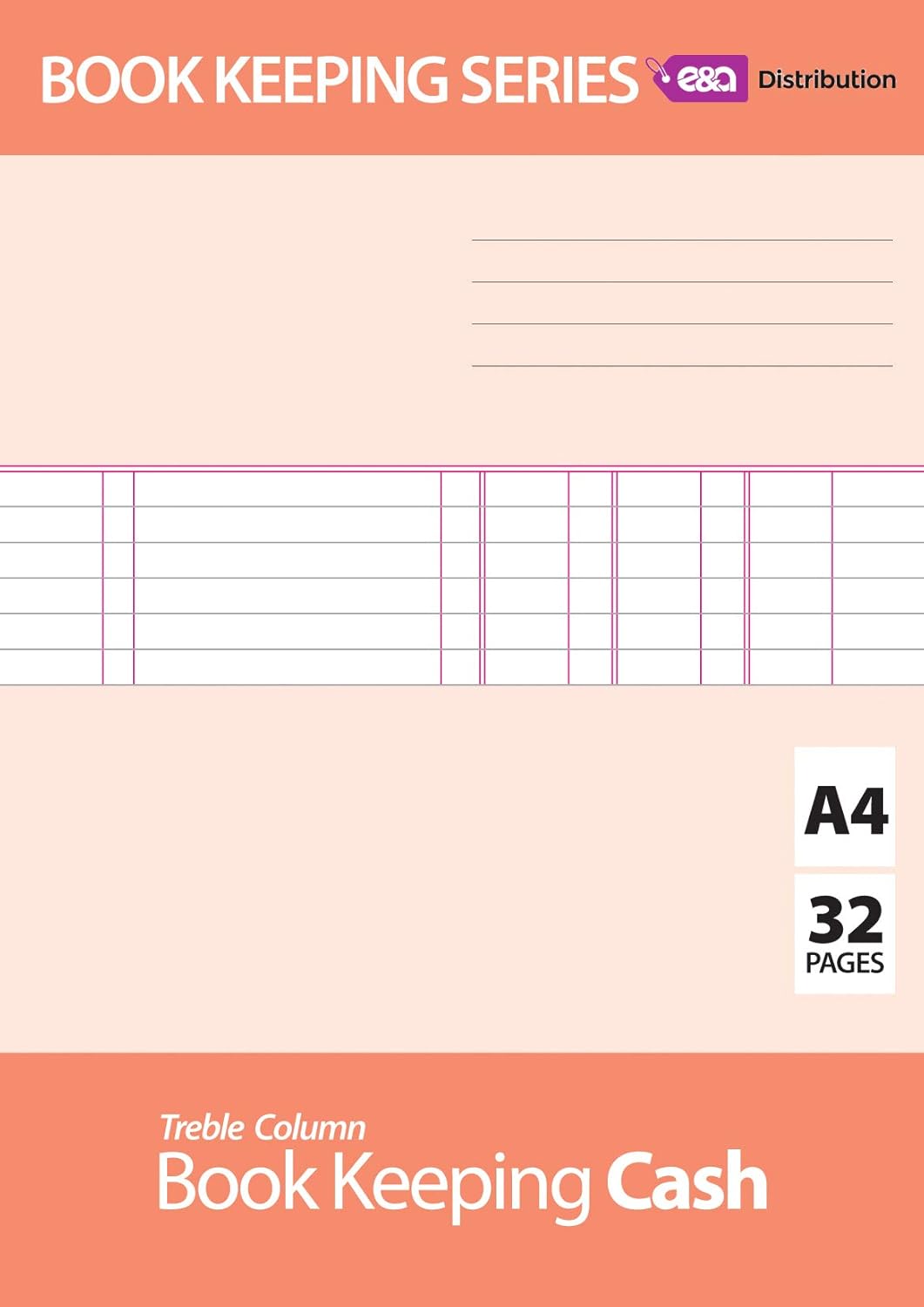 A4 16 Sheets 32 Page Accounts Book Keeping Cash Journal Ledge Analysis ...