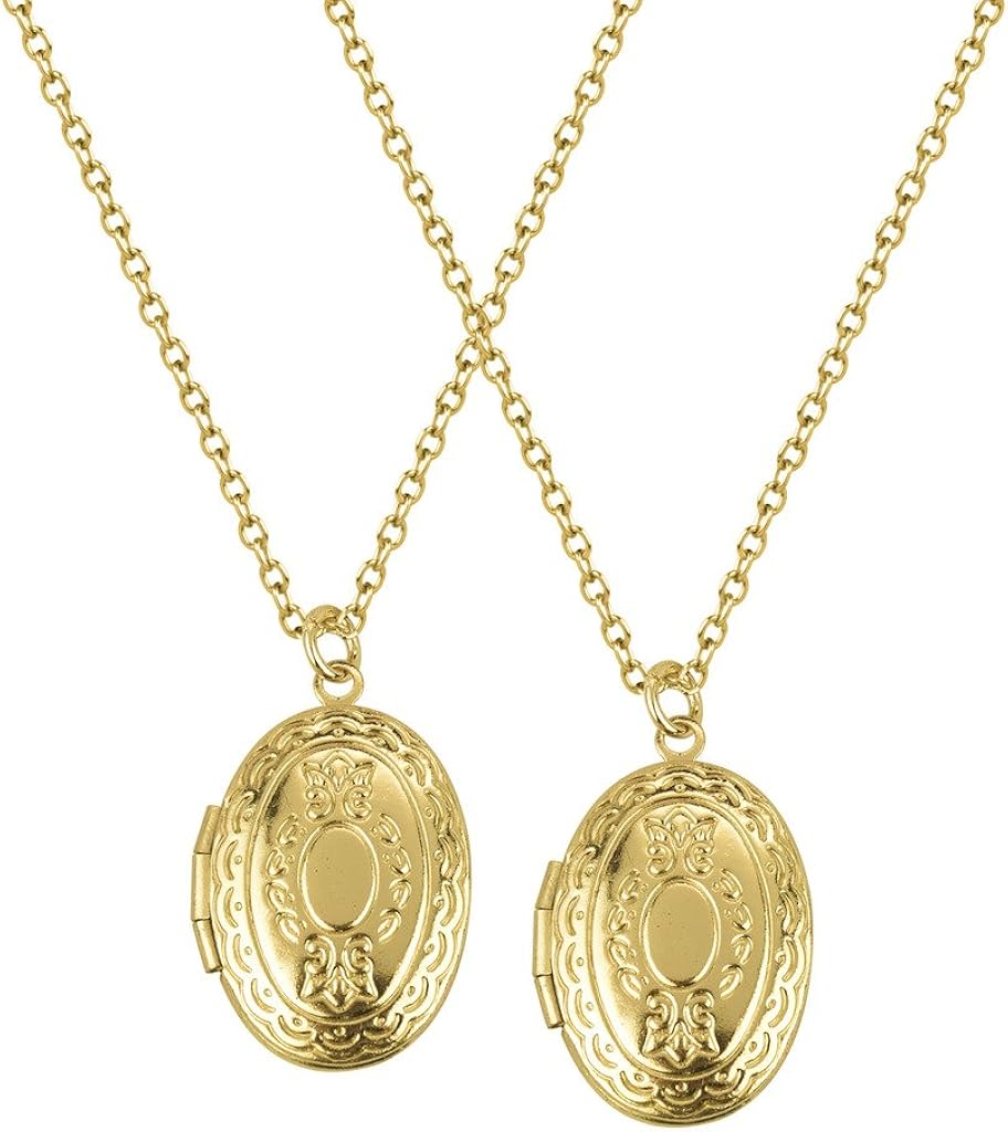 Amazon.com: LUX ACCESSORIES Matching Picture Lockets BFF Best Friends ...
