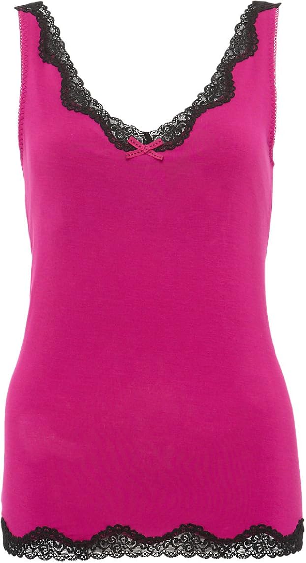 Marks and Spencer Lace Trim Pyjama Secret Support Vest Top Womens M&S ...