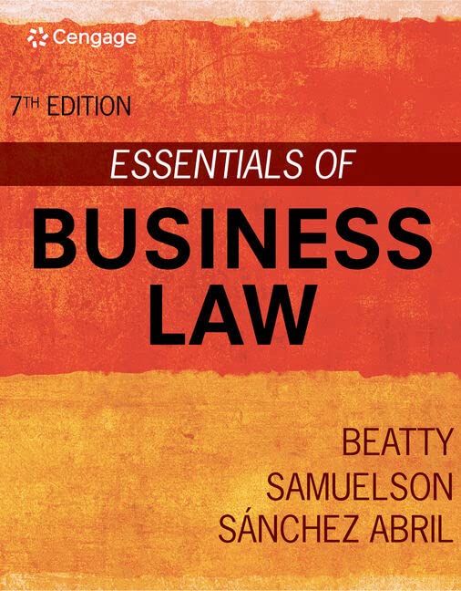 Essentials of Business Law (MindTap Course List): Beatty, Jeffrey F ...