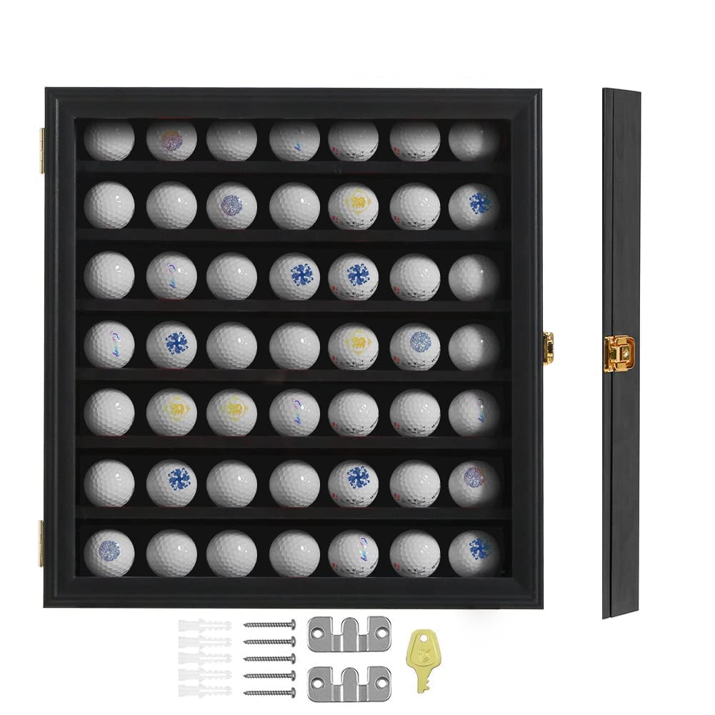 KCRasan 49 Golf Ball Display Case Lockable - Golf Ball Holder Gift for ...