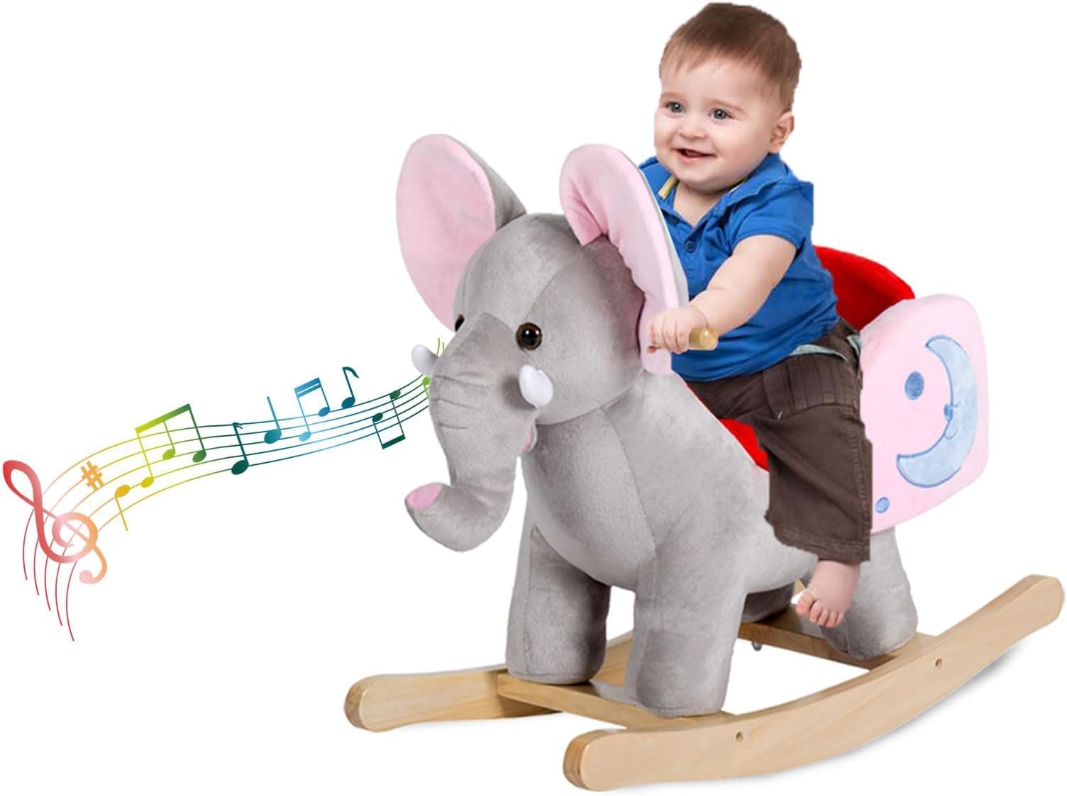 J-SUN-7 Rocking Horse for Toddlers - Elephant Themed Rocking Animal ...
