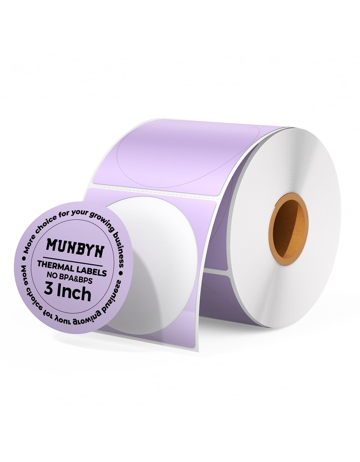 MUNBYN 3 Inch Purple Circle Thermal Sticker Labels, Multi-Purpose Self ...