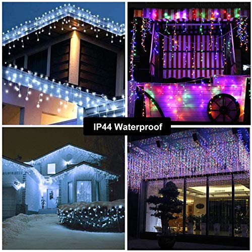 Icicle Christmas Lights, 2 in 1 Multicolor & White Color Changing ...