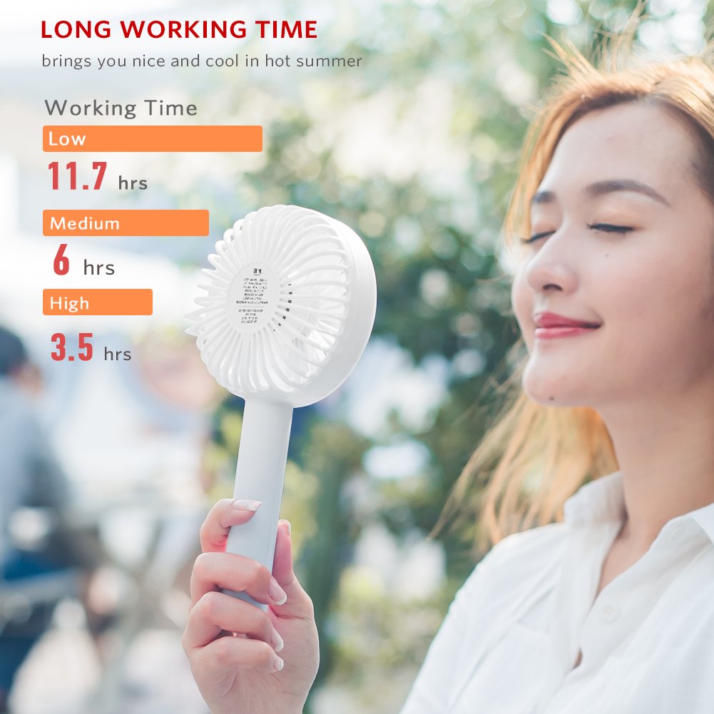 Handheld Mini Fan , Rechargeable Personal Small Fan Portable Cooling ...