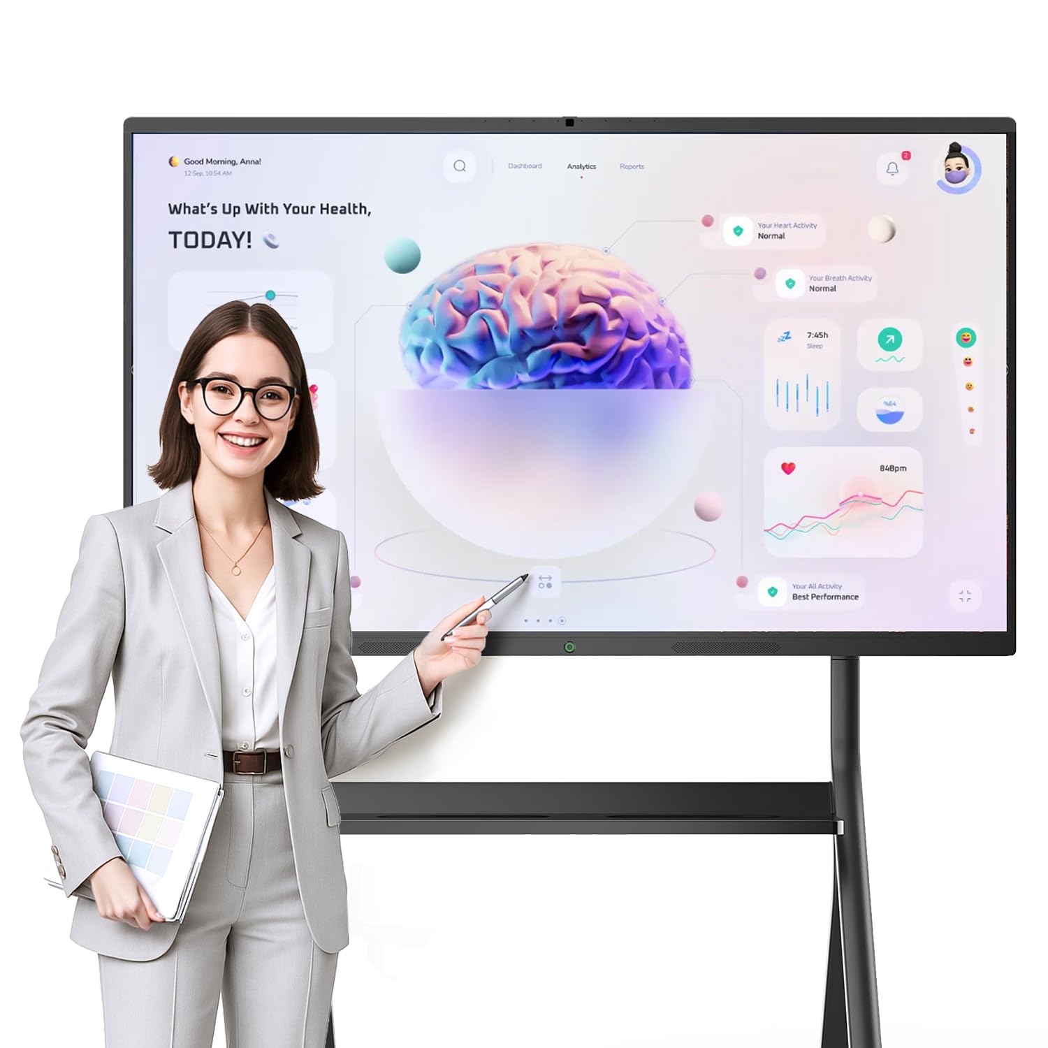 QIXZOCV 65" Smart Whiteboard for Classroom Office, All-in-One 4K ...