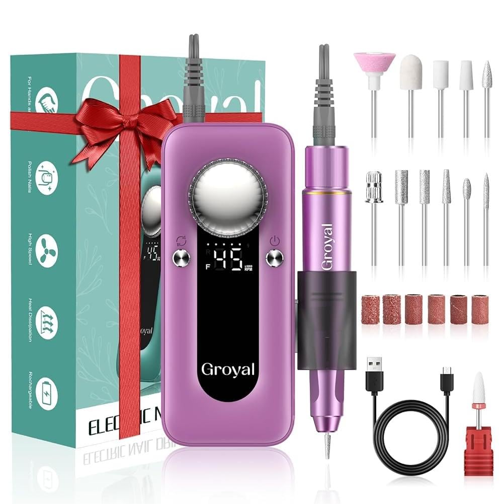 Electric Nail Drill Professional, 45000RPM Cordless Electric Nail File ...