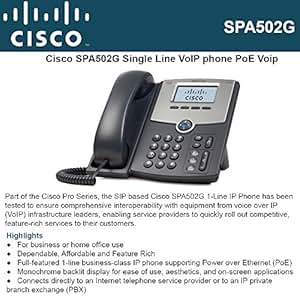 Amazon.com: Cisco SPA 502G 1-Line IP Phone: Computers & Accessories