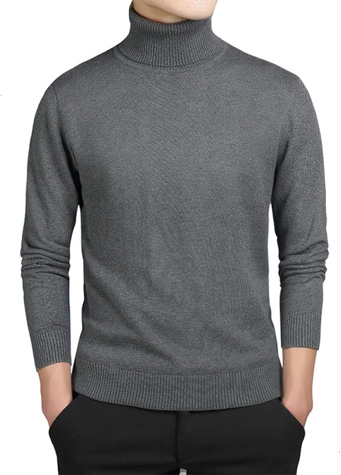 AKQITHJK Pullover für Herren,Dunkelgrauer Rollkragenpullover ...