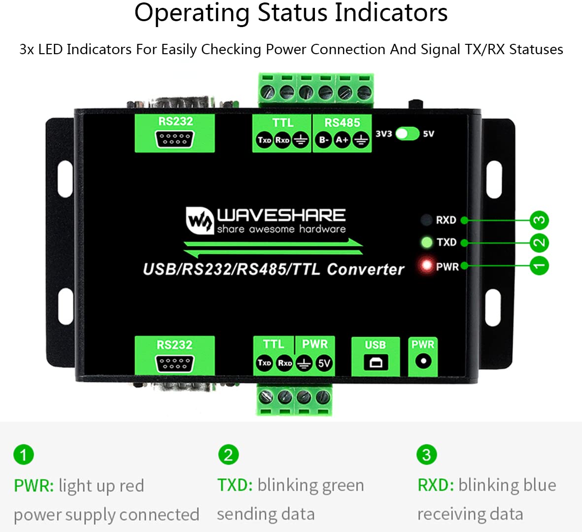 Mua USB /RS232 /TTL to RS232 /485 /TTL Converter, Industrial Isolated Multi-Bus Adapter, Built ...