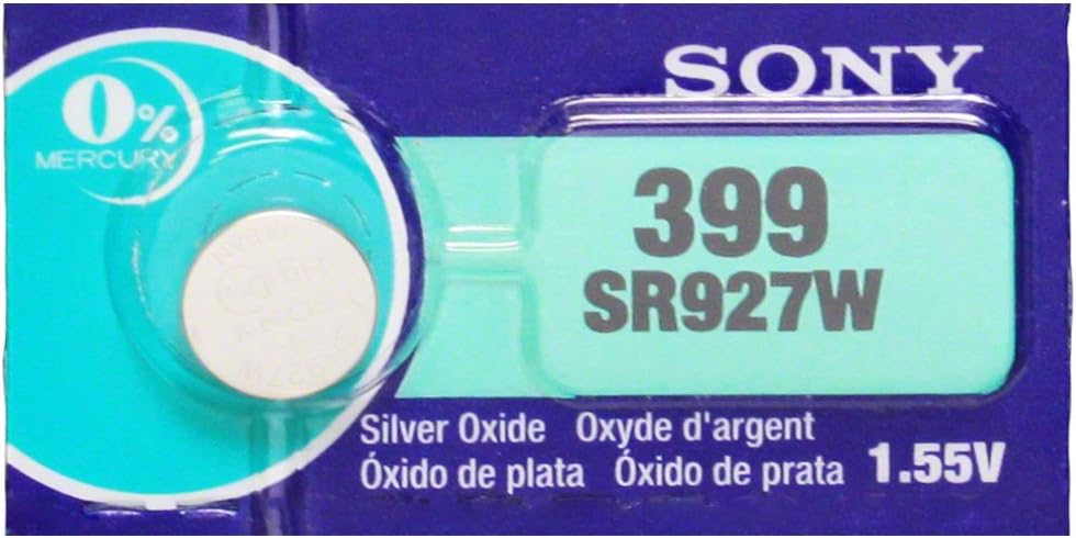 Sony 399 (SR927W) 1.55V Silver Oxide 0% Hg Mercury Free Watch Battery ...