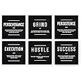 Amazon.com: 6x Motivational Wall Art Office Decor Canvas Prints Grind Hustle Success Execution ...
