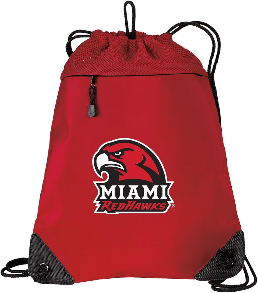 Amazon.com: Miami University Drawstring Backpack Bag Miami RedHawks ...