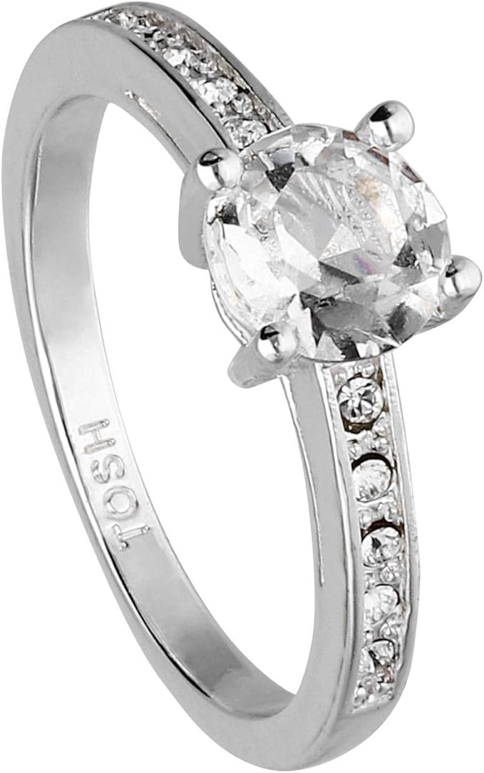 TOSH Ring set with crystals (1001160) OneSize silver : TOSH: Amazon.co.uk: Jewellery