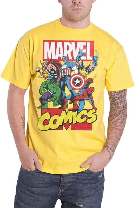 Marvel Comics Heroes Playera: Amazon.es: Ropa y accesorios