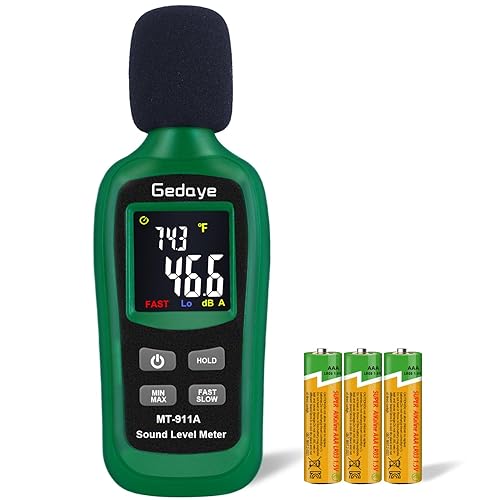 Noise Decibel Meter, Gedaye Digital Sound Level Meter & Thermometer ...