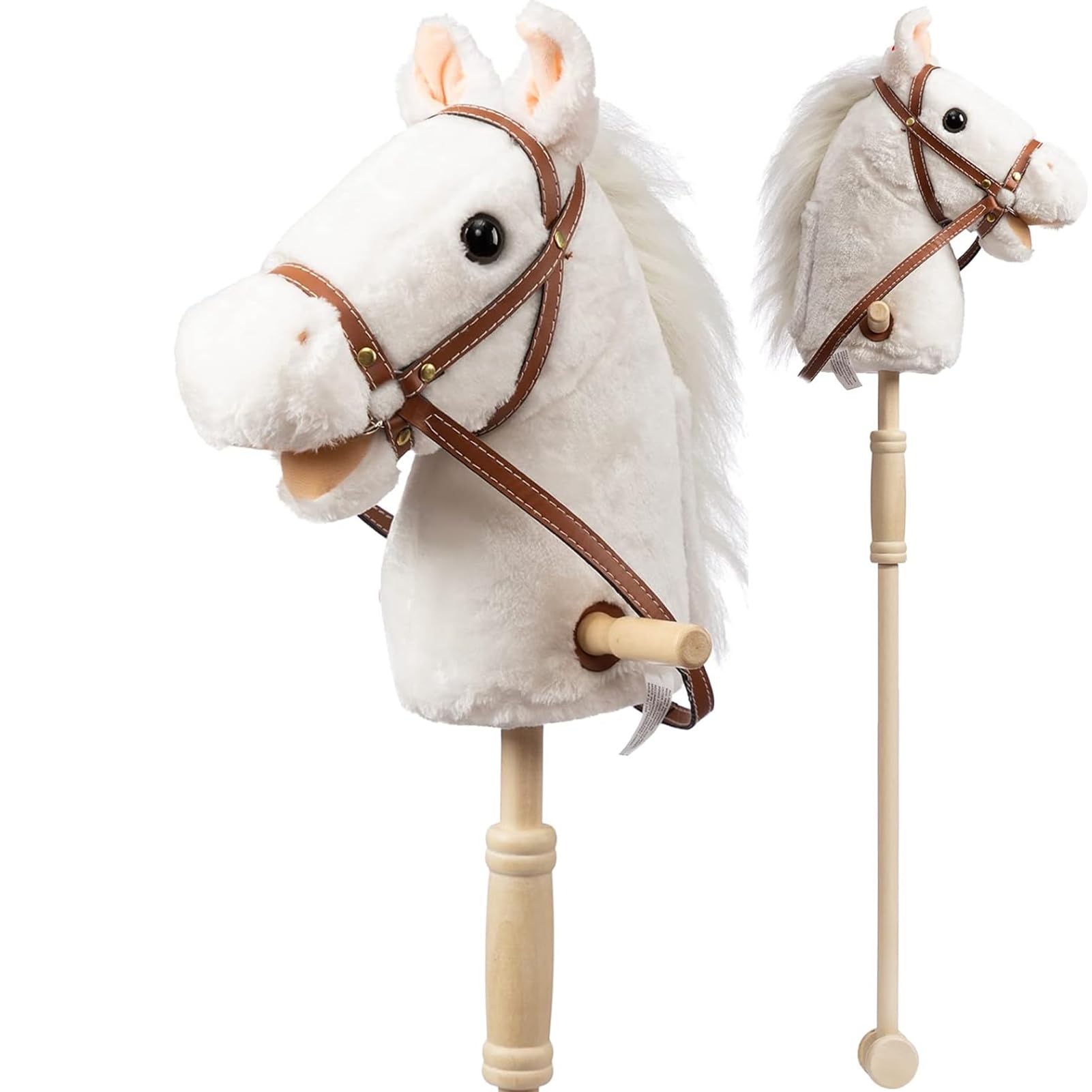 HollyHOME Stick Horse Plush Handcrafted Hobby Horse on a Stick with ...