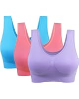 UtopyaUK 3 Pack Comfort Bra Padded Women Girls Crop Top with Pads ...