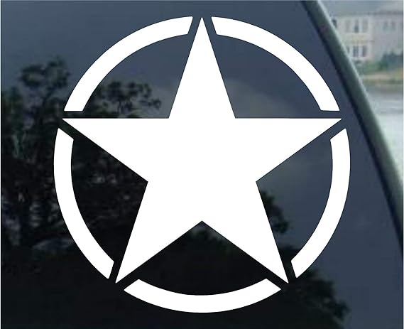 Amazon.com: Crawford Graphix White Star US Military Army White Decal ...