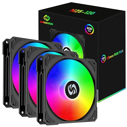 120mm PC Case Fan 3 Pack RGB Case Fans, Silent Version High Airflow PC ...