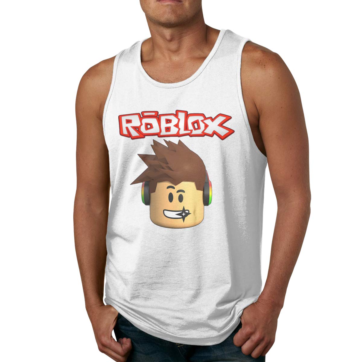 S Roblox Character Head Video Game Graphic Cool Bodybuilding Sleeveless ...