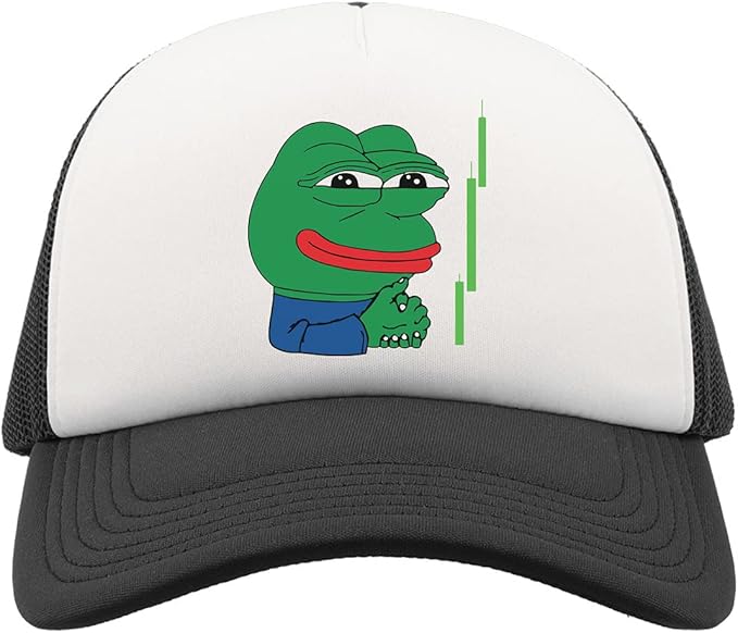 Funny Stock Trader Pepe The Frog Meme Art Half Mesh Trucker Cap ...