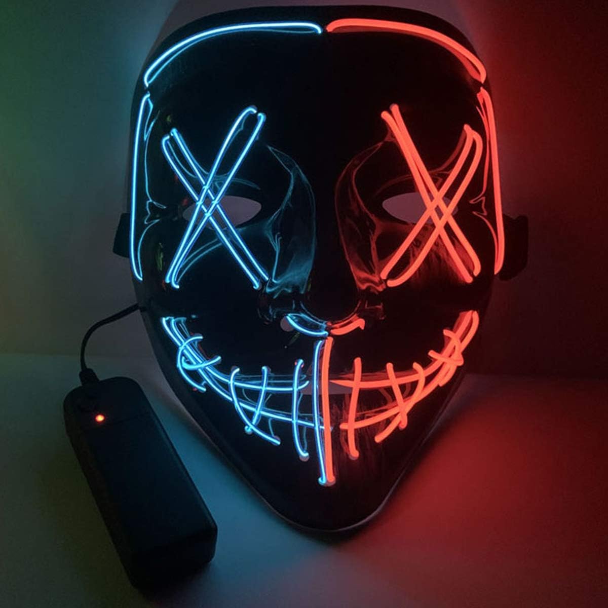 DWTECH 2020 Halloween Mask LED Halloween Costume LED Glow Scary Light ...