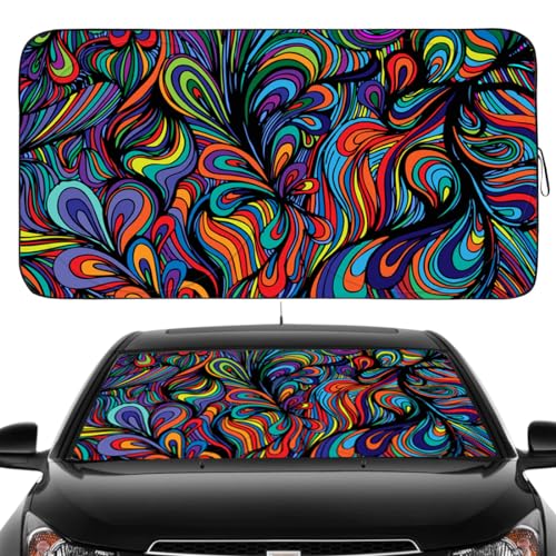 Gven Car Windshield Sun Shade, Artistic Design Car Shade Foldable ...