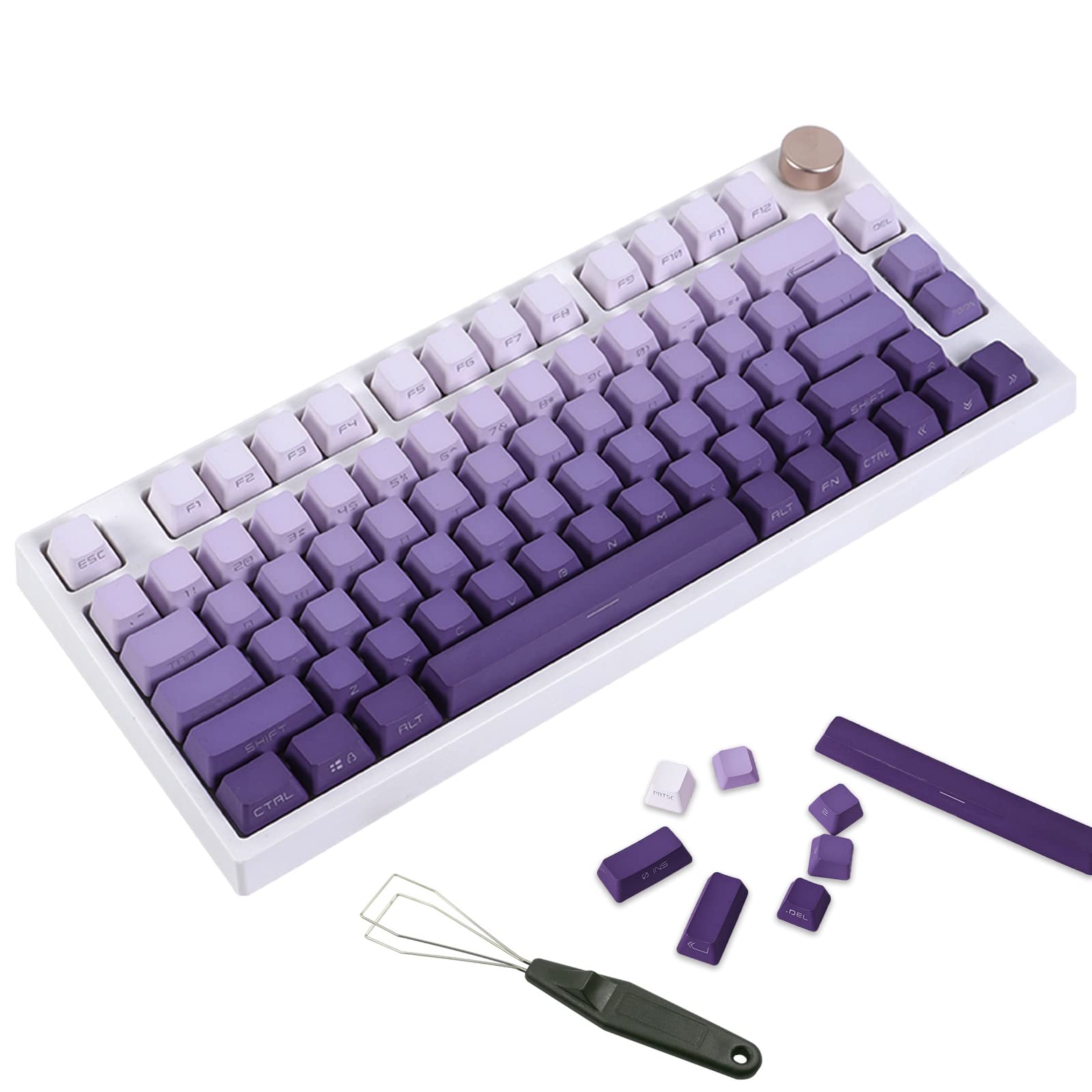 Mua JOLINTAL 134 Keys Gradient Purple Keycaps, Side Print Shine Through ...