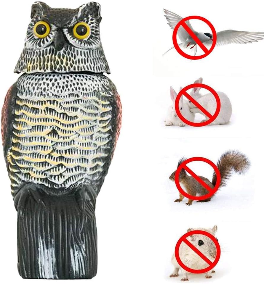 Guards Wind Action Owl, Pigeon Deterrent Defenders Decoy Owl Bird ...