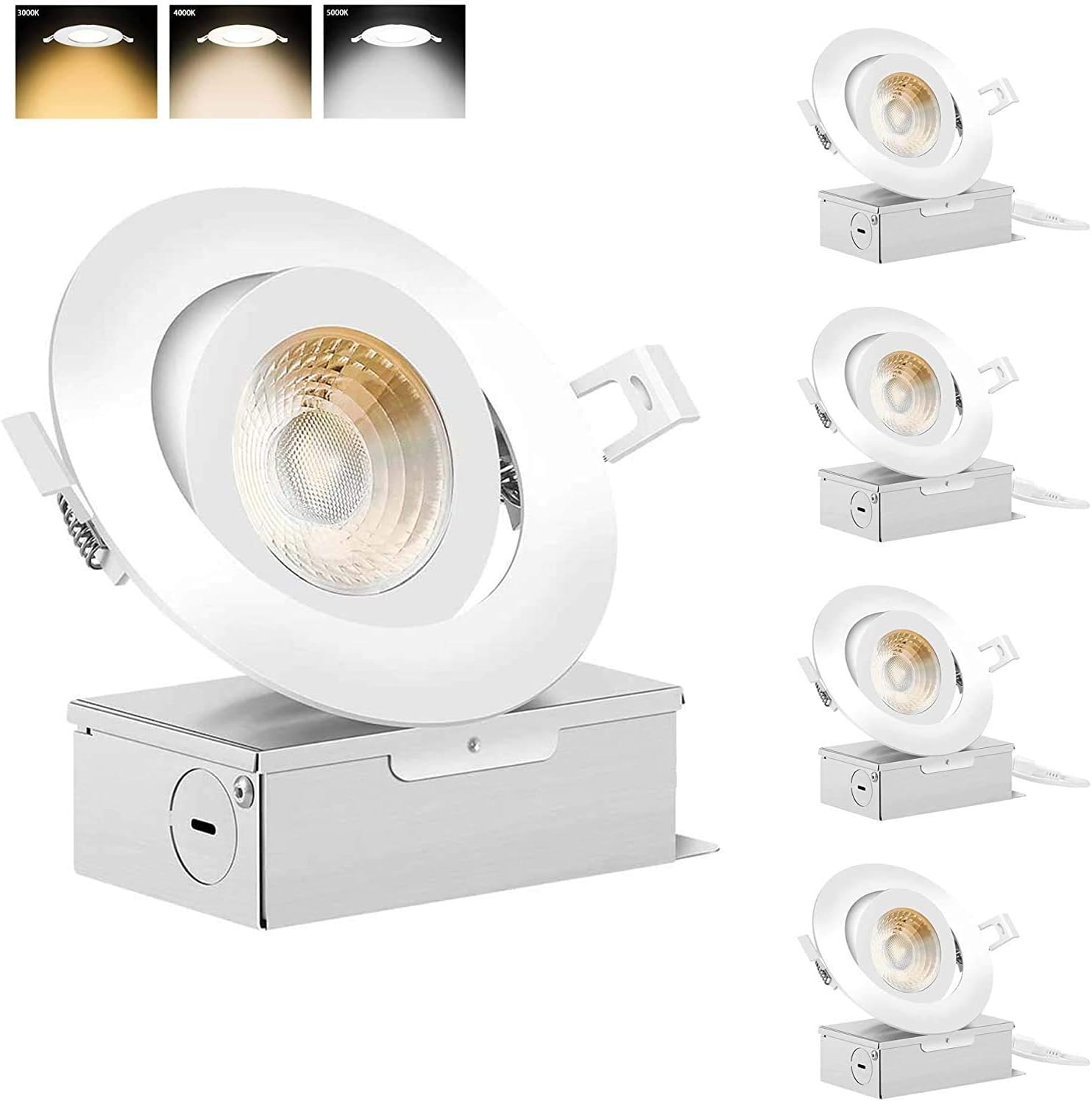 (4 Pack)4 inch led Slim Gimbal Eyeball Downlight-Directional Adjustable ...