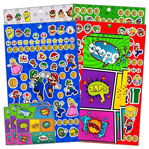 Super Mario Stickers Featuring Mario and Friends Bundle Includes ...
