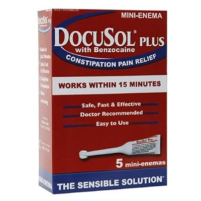 Buy Docusol Plus Docusate Sodium with Benzocaine 5 Count 4 PACK Online ...