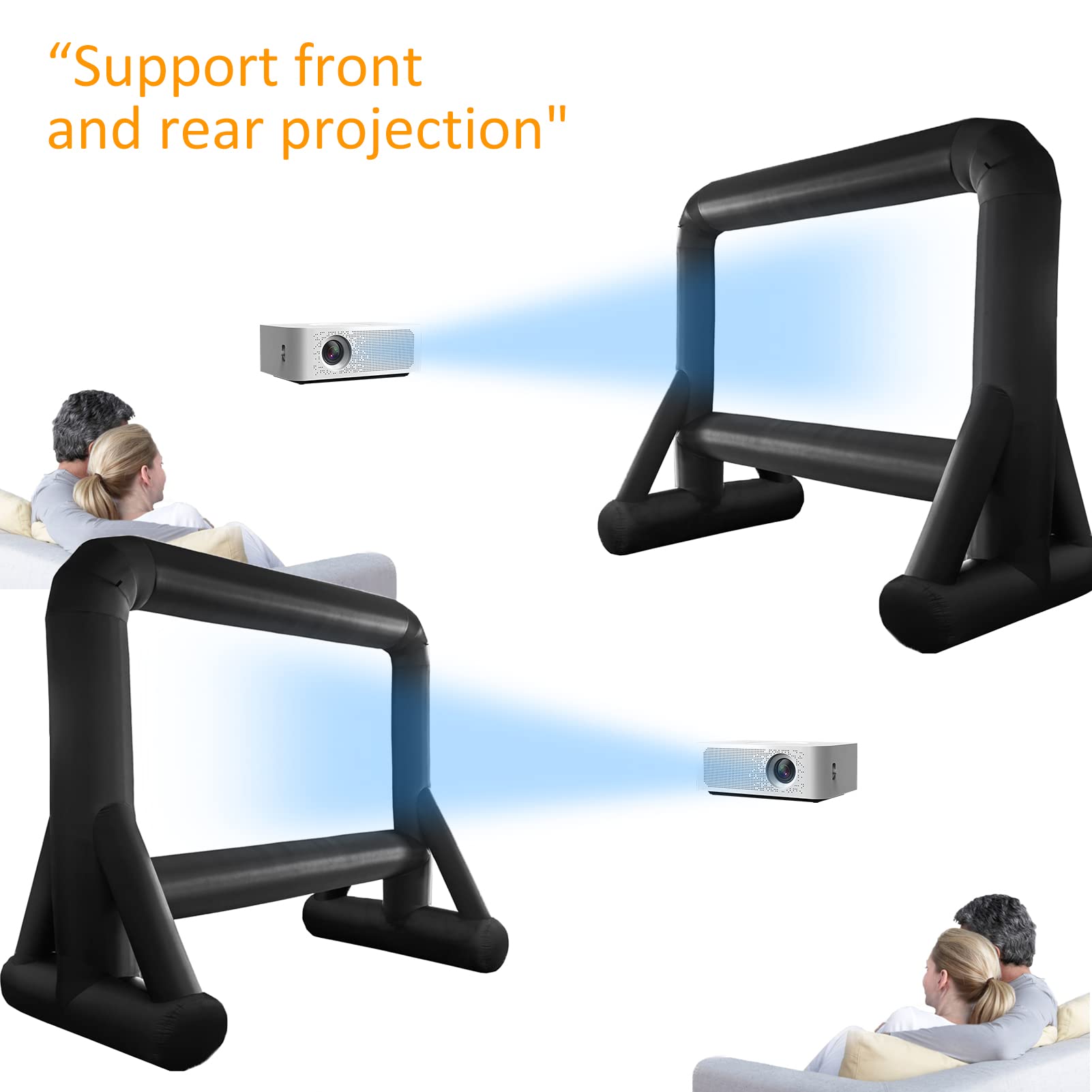 HuaKastro 14 Feet Inflatable Projector Screen, One-Piece Design ...