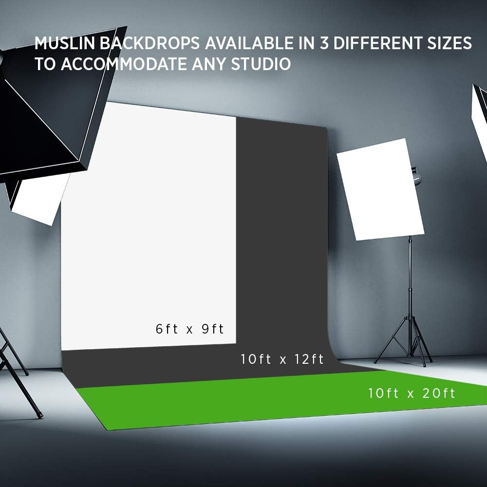 Fovitec 3000W Complete Photography & Videography Studio Kit with 3x 3m ...