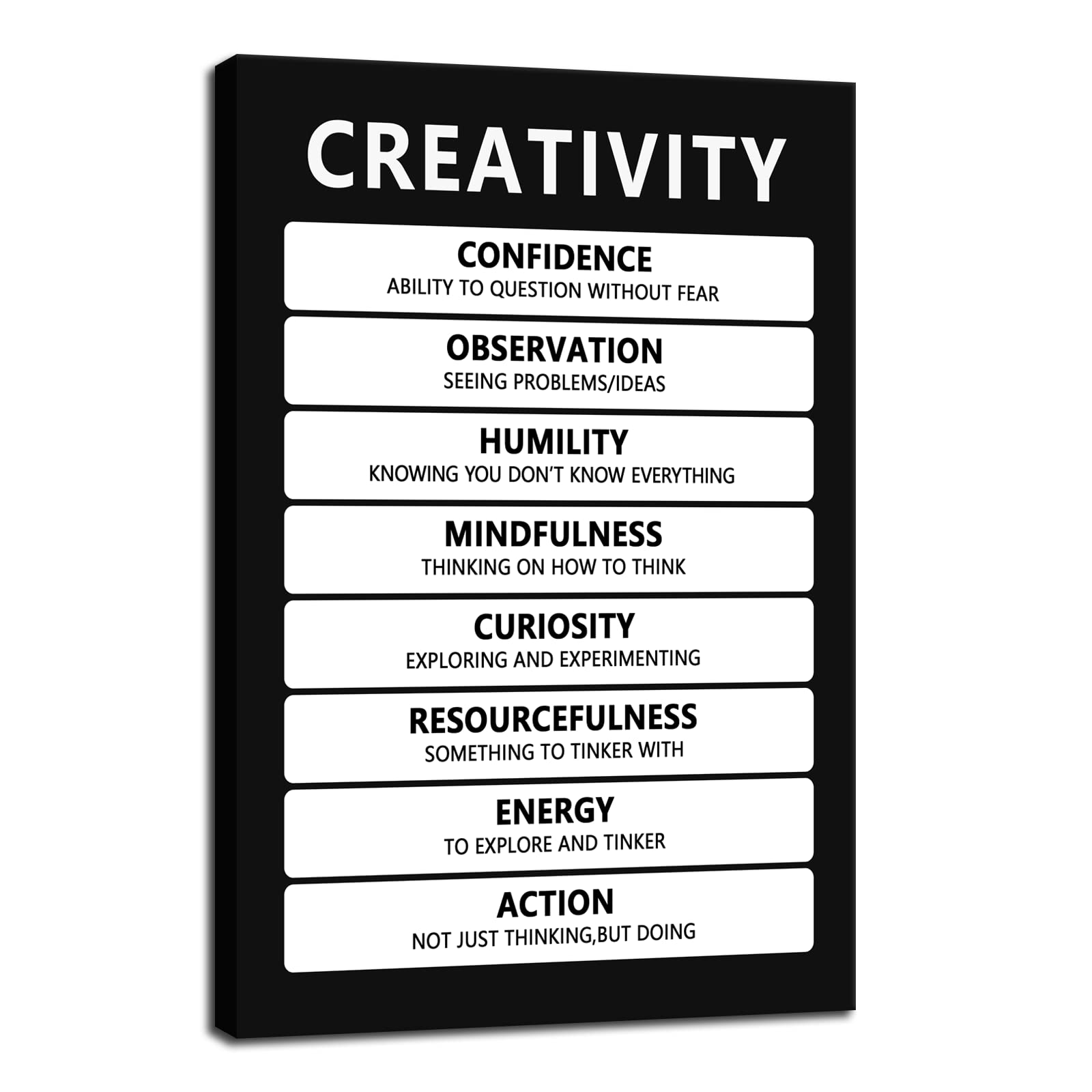 Creativity Motivational Wall Art Inspirational Life Learning Poster ...