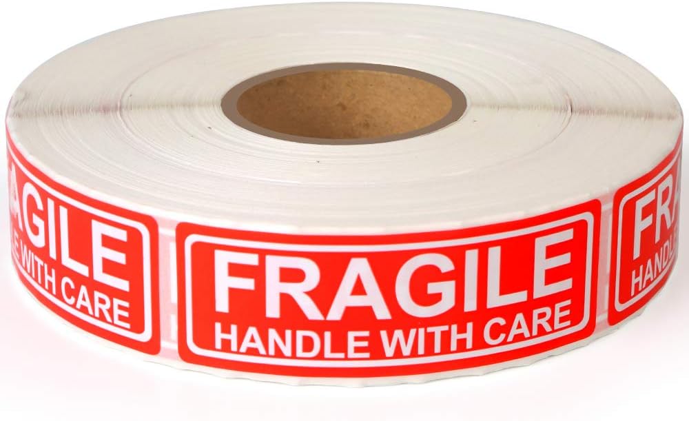 Amazon.com: Fragile - 1"x3" Handle with Care Shipping Stickers, 1000 ...