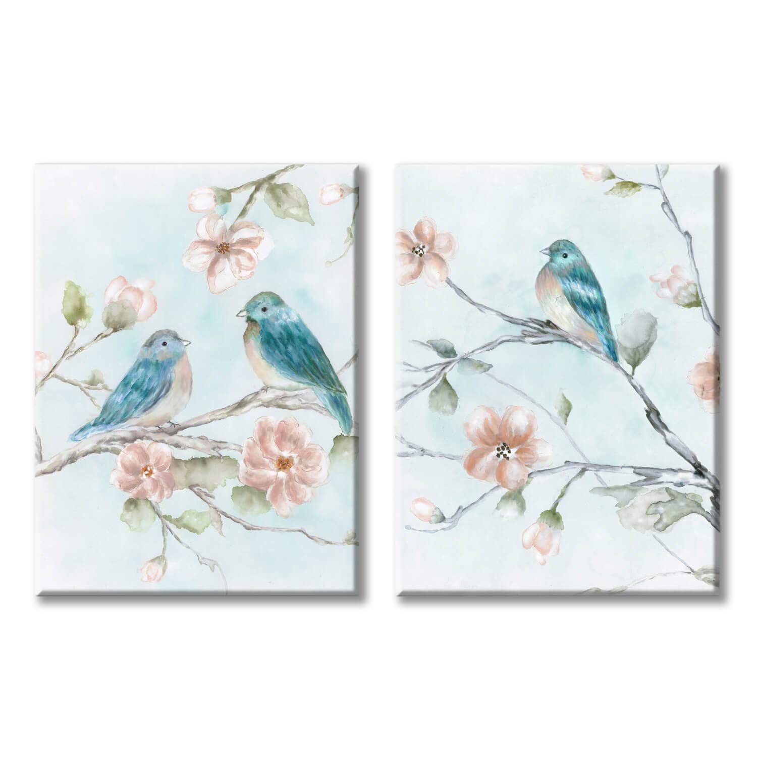 UTOP-art Birds Pictures Wall Art Canvas: Birds on Beautiful Flowers ...