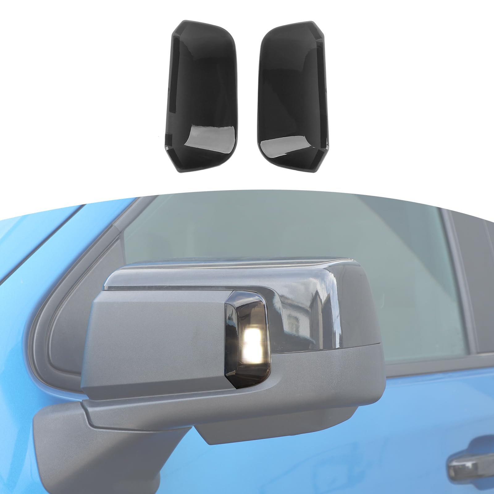 RT-TCZ for Silverado Outside Mirrors Spot Light Cover Smoked Trim for ...
