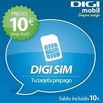 Tarjeta SIM Digi mobil Prepago con 10€: Amazon.es: Electrónica