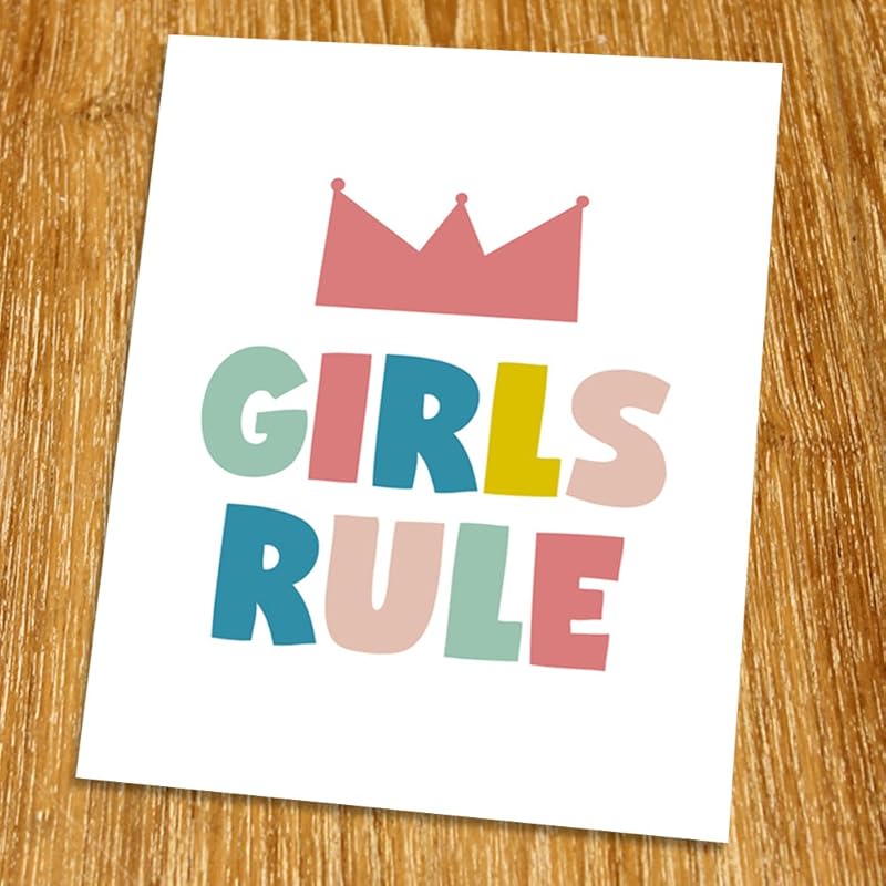 Amazon.com: Girls Rule Print (Unframed), Playroom Wall Art, Nursery ...