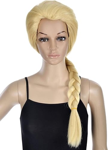 Princess Elsa Anna Snow Queen Frozen Blonde Weaving Braid Cosplay Full ...