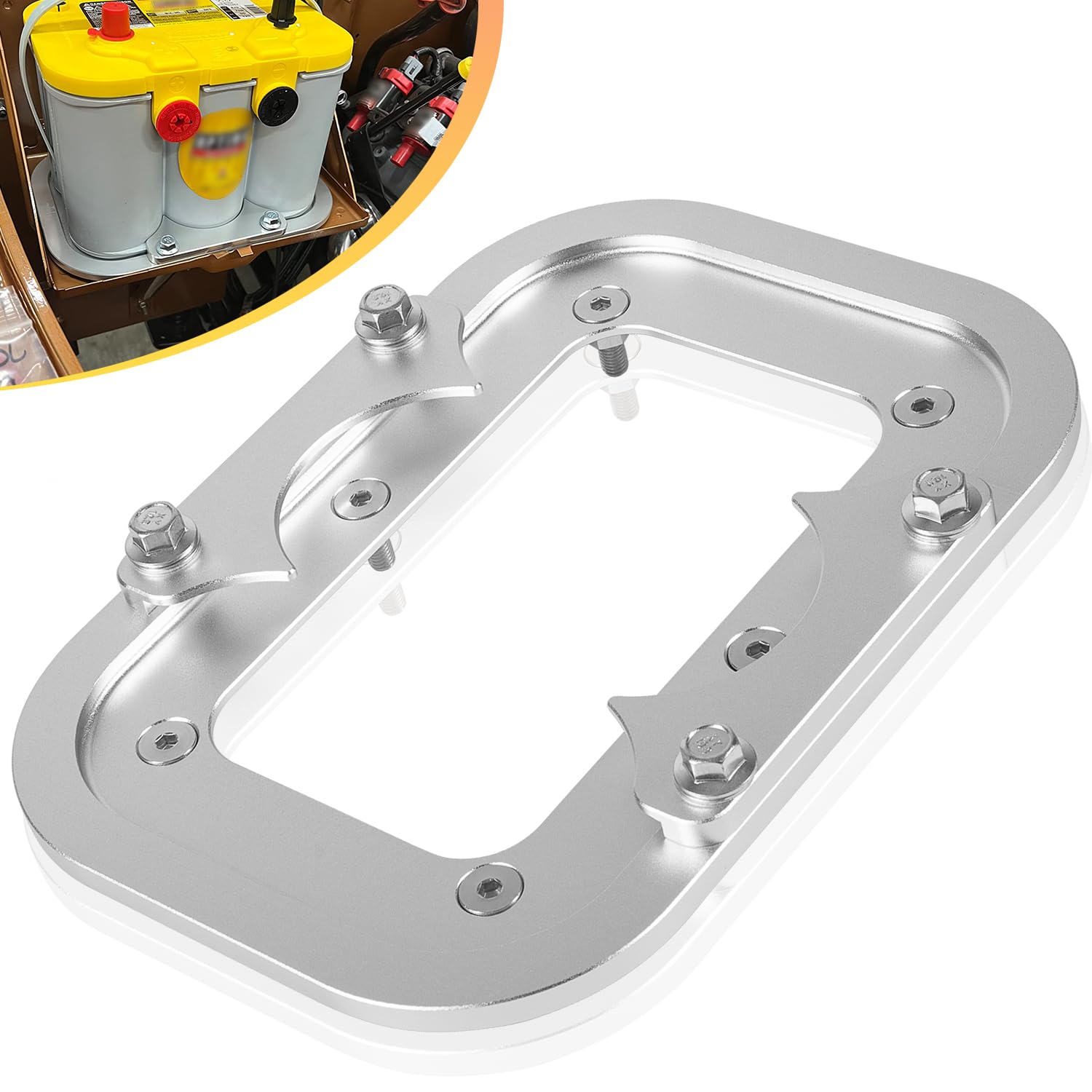 Billet Aluminum Battery Tray Battery Pallet Trunk Battery Hold Down ...