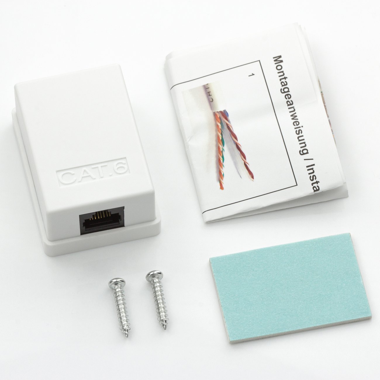 deleyCON 1x Cat 6 Superficie RJ45 1x Puertos Conector de Red Blindados ...