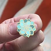 Amazon.com: PinMart Green Succulent Flower Plant Trendy Enamel Lapel ...