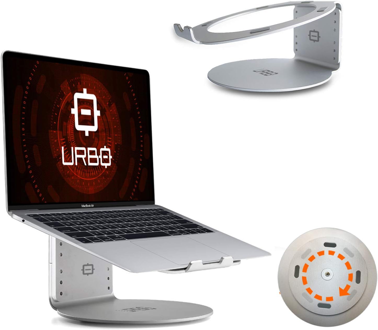 Urbo Ponton Laptop Stand with 360-Degree Rotating Base, Heat Vent ...
